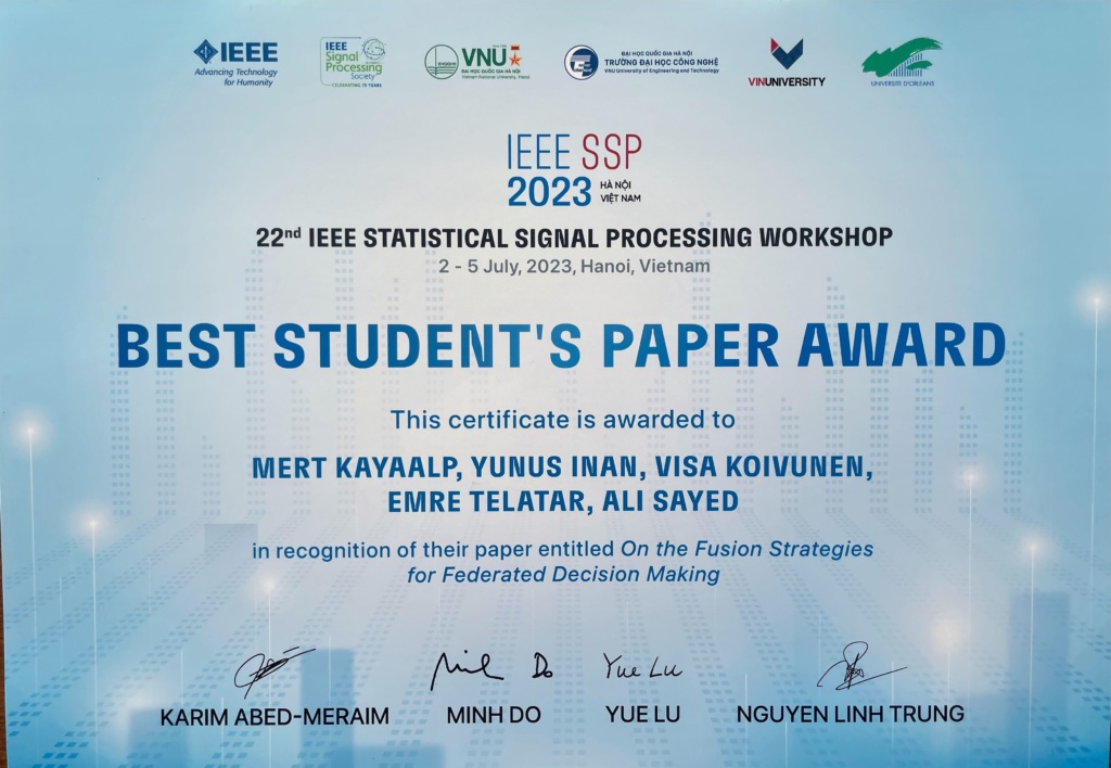 2023 Best Student Paper Award – ASL – Adaptive Systems Laboratory